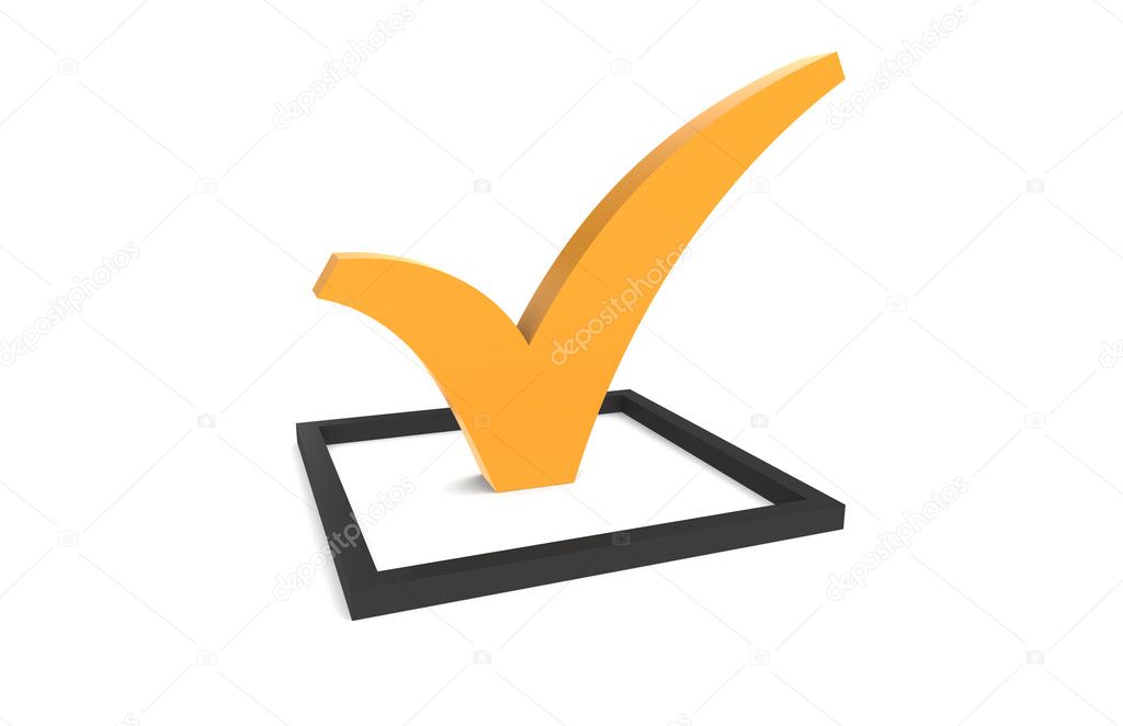 CheckMark. Orange CheckMark in Checkbox — Stock Photo © JohanH #7194315