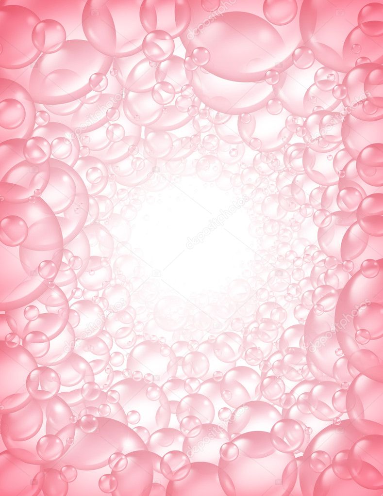 Pink bubbles in perspective background frame — Stock Photo ...