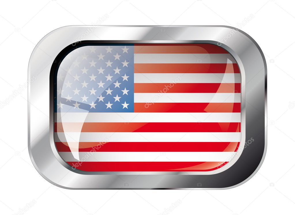 America shiny button flag vector illustration. Isolated abstract Stock ...