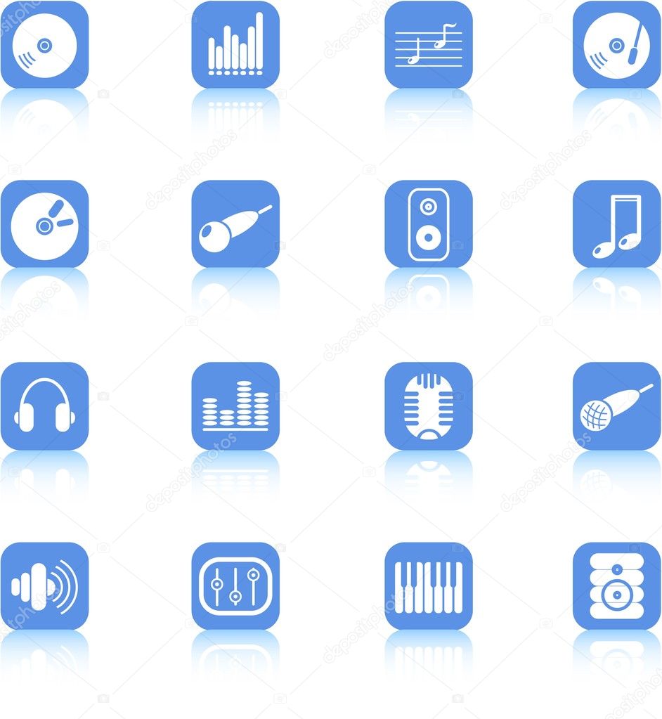 Iconos de audio Vector de stock #7567257 de ©purumpum