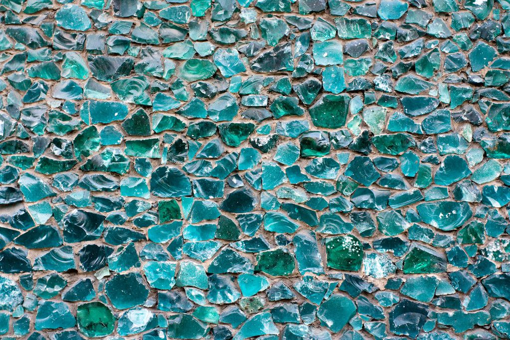 Blue green color mosaic glass pebbles texture pattern background Stock ...