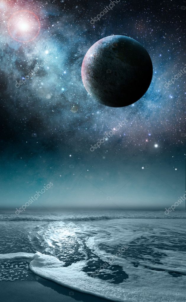 Large moon over Beach Stock Photo by ©kevron2002 7689298