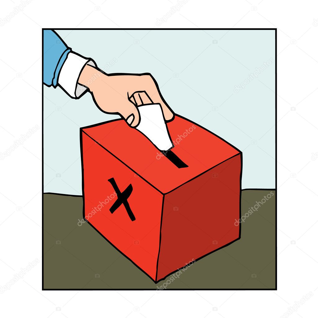 Hand casting vote in a ballot box Stock Vector by ©antonbrand 7781341