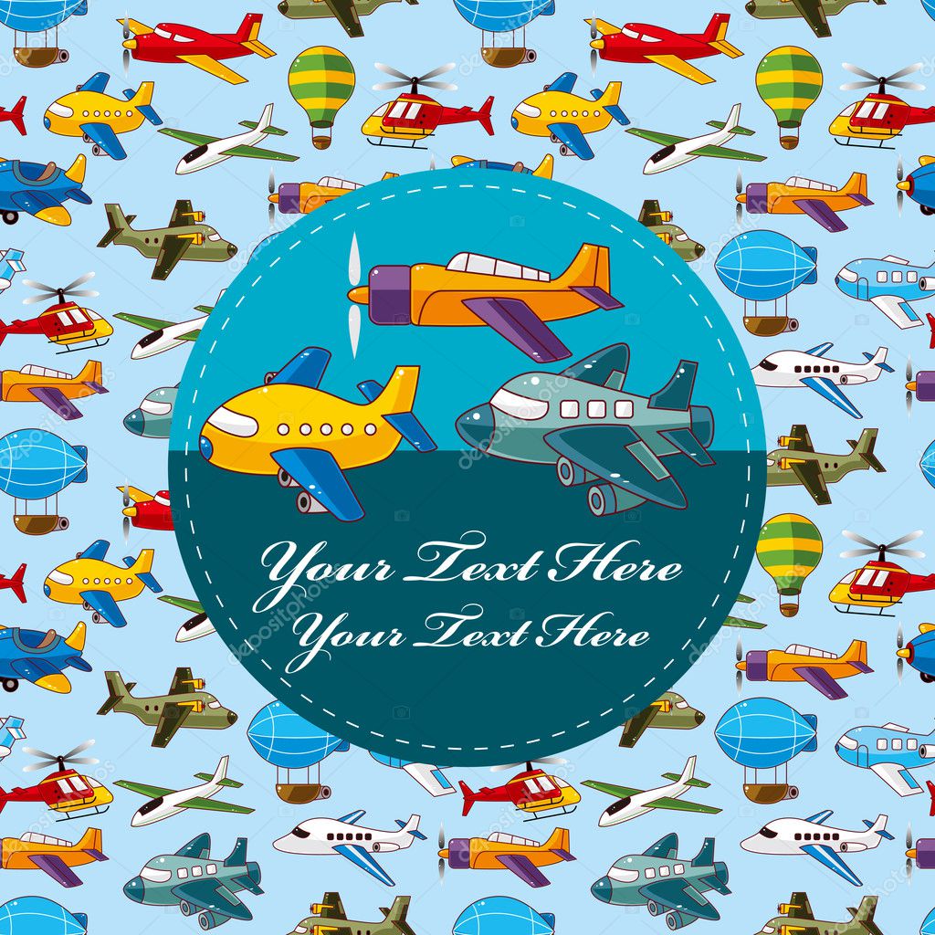 Airplane card — Stock Vector © mocoo2003 #7846820