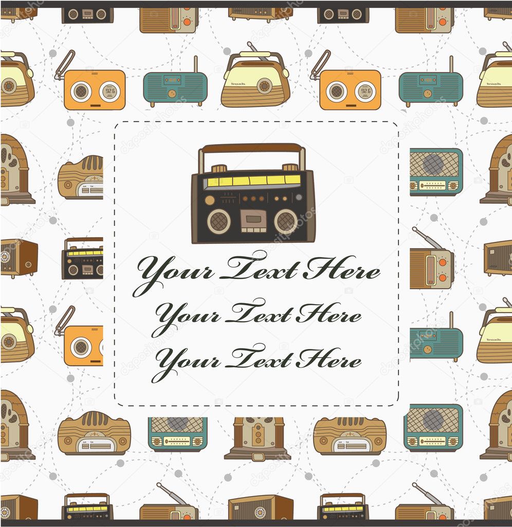 Radio card Stock Vector by ©mocoo2003 7861354