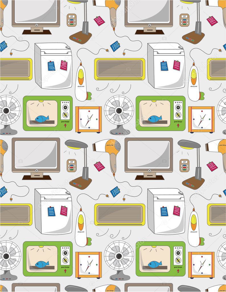 Seamless home appliance pattern Stock Vector Image by ©mocoo2003 #7862643