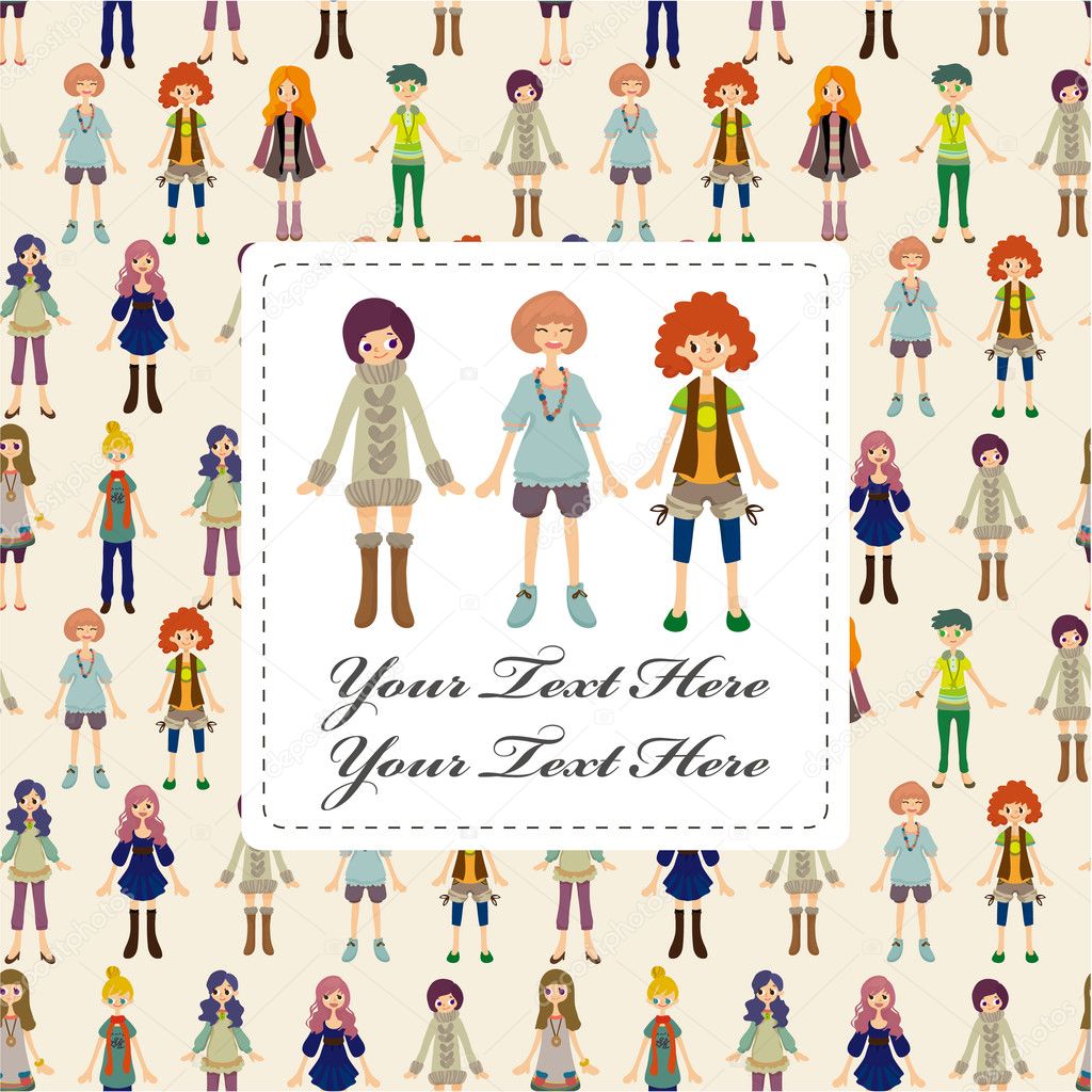 Girl card Stock Vector Image by ©mocoo2003 #7862791