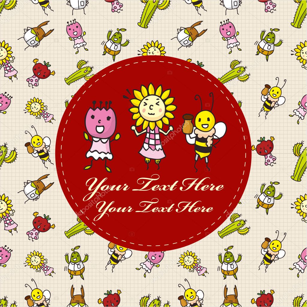 Cartoon bug and flower card Stock Vector Image by ©mocoo2003 #7863551