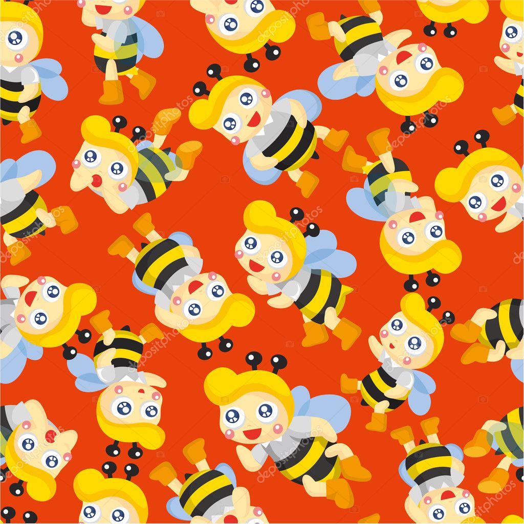 Cartoon bee boy seamless pattern Stock Vector Image by ©mocoo2003 #7863650