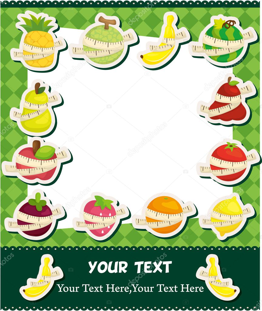 Fresh fruit and ruler health card — Stock Vector © mocoo2003 #7864529